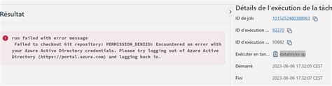databricks job owed by service principal failed to checkout from git
