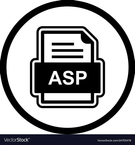 asp file document icon royalty free vector image
