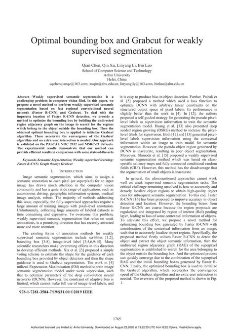 pdf optimal bounding box and grabcut for weakly supervised segmentation