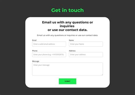 Submission Form HTML Template By Nicepage