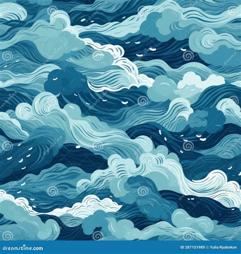 Sea Seamless Pattern Generate Ai Stock Illustration Illustration Of