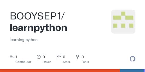 github booysep1 learnpython learning python