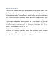 Sample Proj Pres Report Amended Docx Executive Summary This Research Was Undertaken As Part