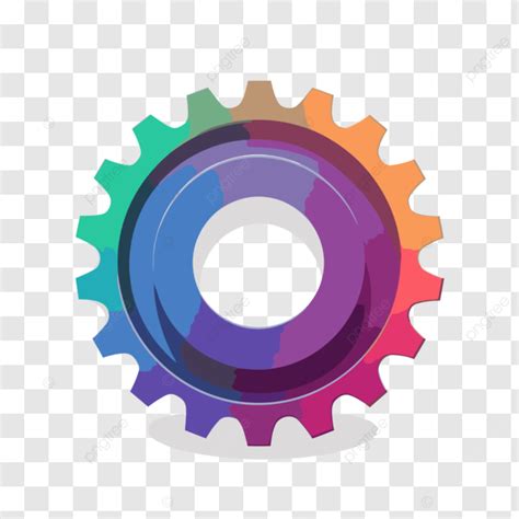 웹 디자인을 위한 아름다운 색깔의 기어 휠 아이콘 벡터 흰색 배경에 톱니바퀴의 단순한 다채로운 아이콘 그림자 없음 작은 프레임 중앙 Png 일러스트 및 벡터 에 대한