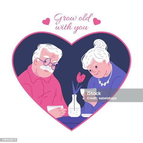 조부모의 날 플랫 스타일 벡터 일러스트레이션을 위한 엽서 2명에 대한 스톡 벡터 아트 및 기타 이미지 2명 가족 감정