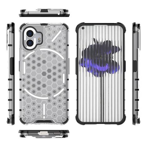 สําหรับ Nothing Phone 2 Case Elvev Honeycomb Bumper Shield โปร่งใสฝา