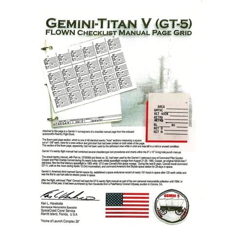 Gemini 5 Checklist Page Grid Attested As Flown