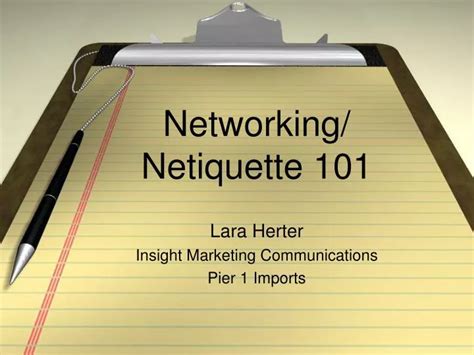 Ppt Networking Netiquette 101 Powerpoint Presentation Free Download
