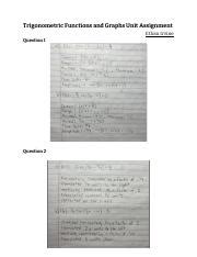 Trigonometric Functions And Graphs Unit Assignment Pdf Trigonometric Functions And Graphs Unit