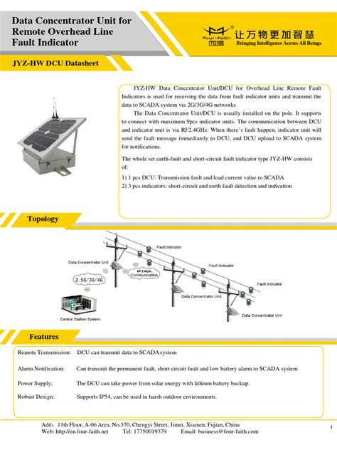 New Jyz Hw Data Concentrator Unit Datasheet For Remote Overhead Line Fault Indicator Pdf