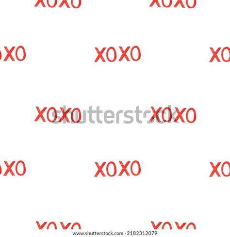 키스와 함께 수채화 매끄러운 패턴 Xoxo 스톡 일러스트 2182312079 Shutterstock