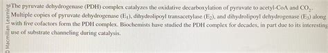 Solved 00 ﻿the Pyruvate Dehydrogenase Pdh ﻿complex