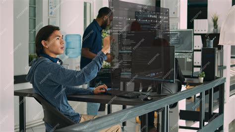 premium photo qualified programmers helped by ar technology to