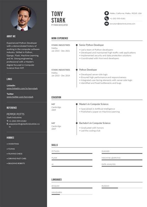 Python Developer Resume Samples Template Writing Guide