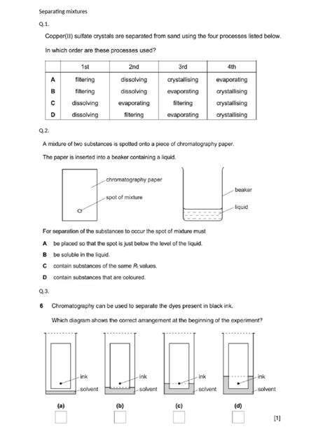 Separating Mixtures 1 Pdf