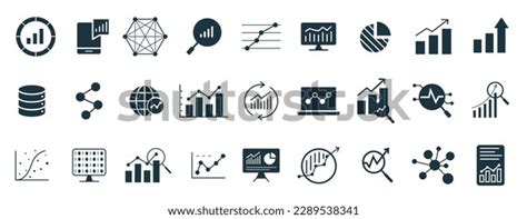 Analysis Statics Icon Set Graph Chart Stock Vector Royalty Free
