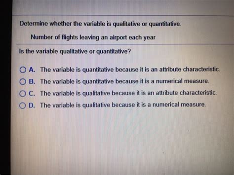 Solved Determine Whether The Variable Is Qualitative Or