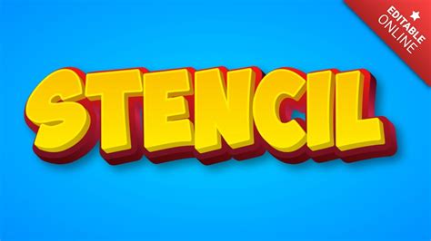 Stencil Yellow And Red 3d Text Effect Generator