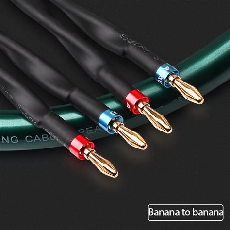 ATAUDIO One Pair HIFI Speaker Cable Hi End OCC Speaker Wire For Hi Fi Systems Y Plug Banana Plug