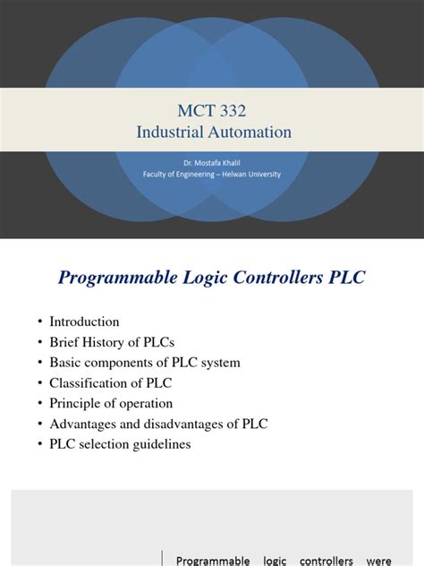 mct 332 industrial automation lec 3 pdf programmable logic