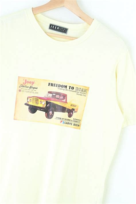 M 지프 반팔 티셔츠 노랑 베이지 올드스쿨 이오빈티지 세컨웨어