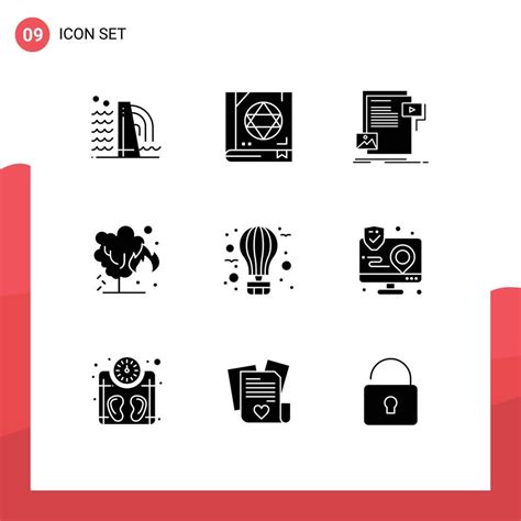 9 Universal Solid Glyph Signs Symbols Of Air Green Data Environment Website Editable Vector