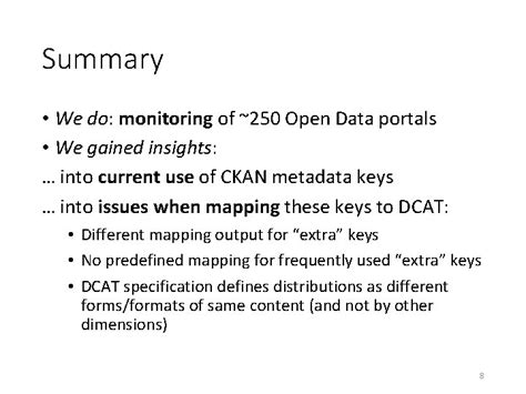 Challenges Of Mapping Current Ckan Metadata To Dcat