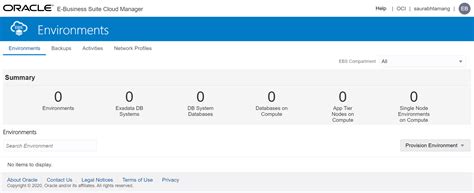 how does oracle e business suite cloud manager looks like in oci and