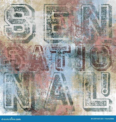 grunge textual composition with typographical elements and textured