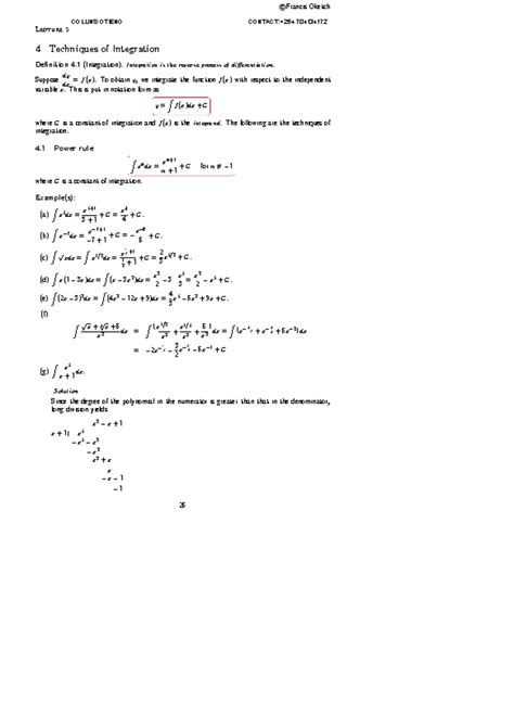 calculus ii lec notes set 2 cfrancis oketch lecture 5 4 techniques