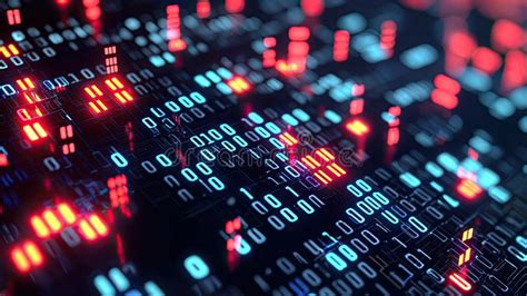 Digital Binary Code Futuristic Technology Background With Glowing