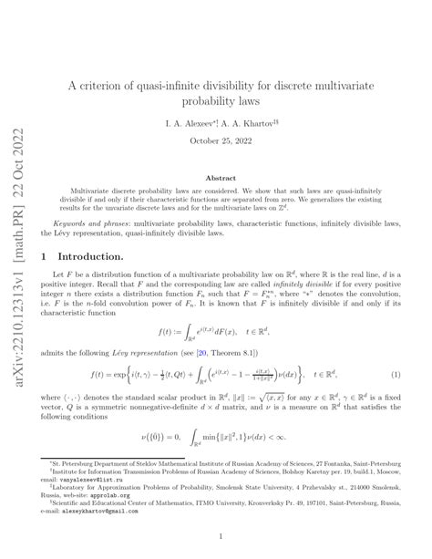 Pdf A Criterion Of Quasi Infinite Divisibility For Discrete