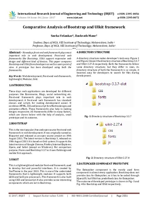 Pdf Comparative Analysis Of Bootstrap And Uikit Framework