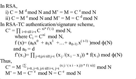 Rsa And Rsa Tc Using Shamirs Lagrange Interpolation Download Scientific Diagram