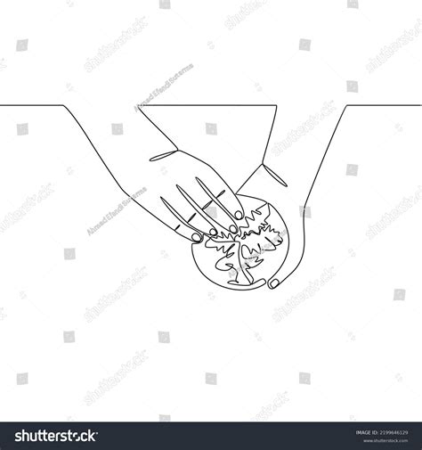 Continuous Line Drawing Growing Crops Stock Vector Royalty Free Shutterstock