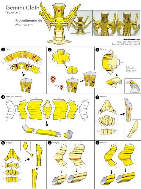 Gemini Cloth Papercraft Instru 231 245 Es Titanpapercraft Pdf