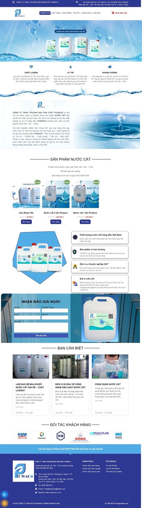 Thiết Kế Web Nước uống tinh Khiết