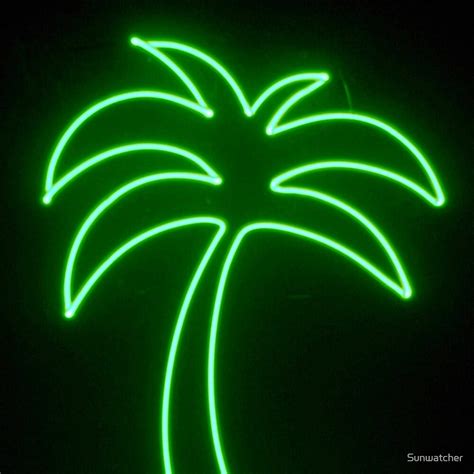 "Green Neon Palm Tree" by Sunwatcher | Redbubble