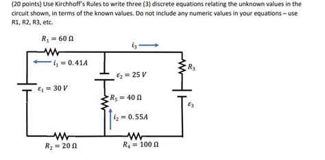 Solved Points Use Kirchhoff S Rules To Write Three Chegg