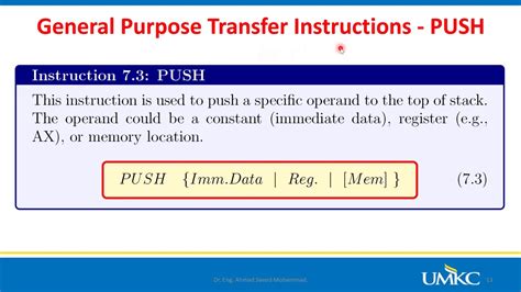 Ch7 P2 Data Transfer Instructions Of 8086 Microprocessor Xchg Push Pop Youtube