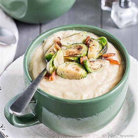 Creamy Parsnip Leek Soup With Brussels Sprouts And Bacon Recipe The Feedfeed
