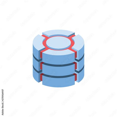 Database Vector 3d Isometric Color Icon New Flat Style Creative Illustration Idea For
