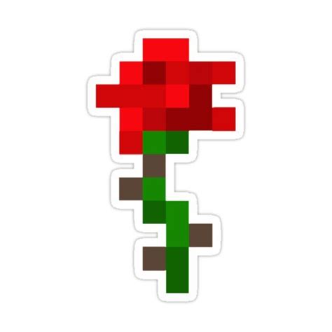 Red Minecraft Rose Flower Sticker By Tumblestwo Painting Minecraft Minecraft Pixel Art
