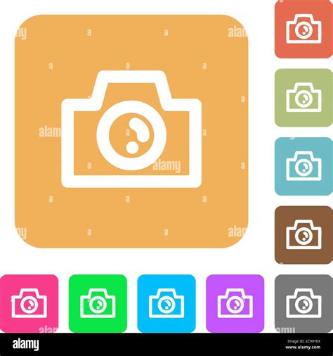 Camera Icons On Rounded Square Vivid Color Backgrounds Stock Vector Image And Art Alamy