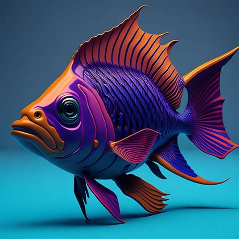 3d белая рыба в студии 3d розовая рыба в студии | Премиум Фото