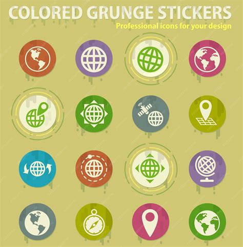 premium vector globes icon set