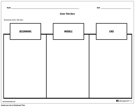Blank Beginning Middle And End Worksheet Template