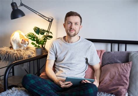 Cute Bearded Freelance Software Developer Working From Home Office