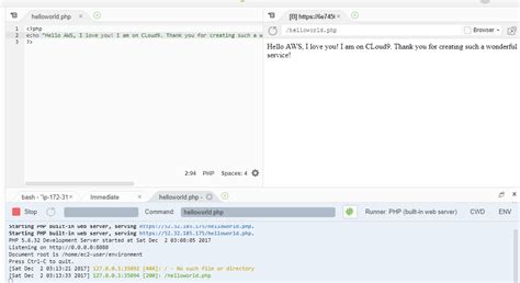 AWS Cloud9 IDE And Java PHP Hello World Analytics Yogi
