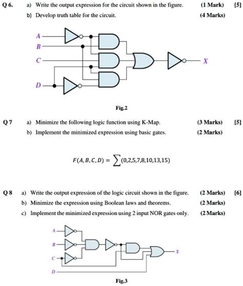 Q6 A Write The Output Expression For The Circuit Shown In The Figure